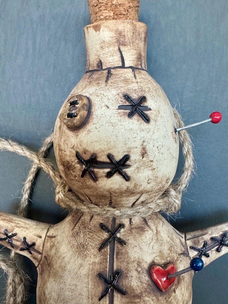 Ceramic Poppet Voodoo Doll Jar, Apothecary Storage With Cork Lid - Etsy