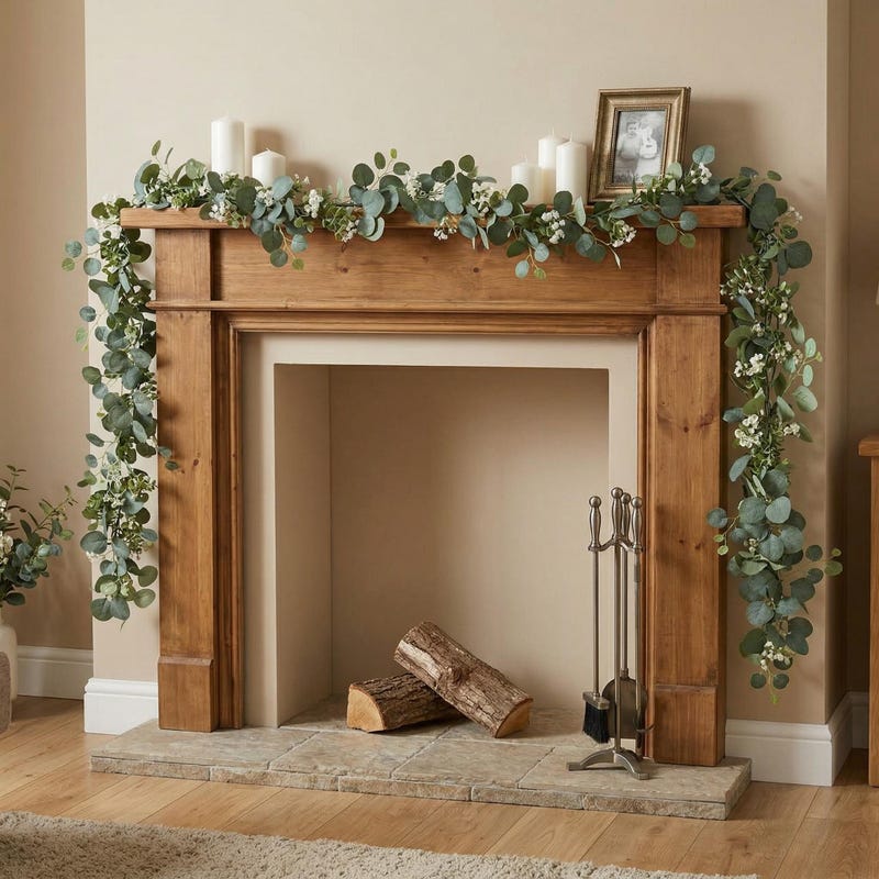 Faux Greenery Mantle - Etsy
