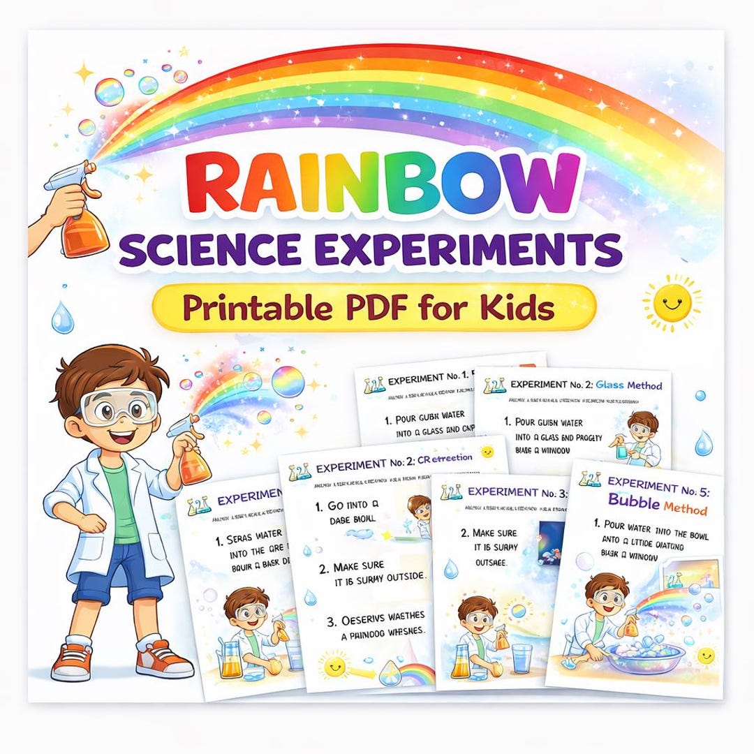 Rainbow Science Experiments for Kids | STEM Activity Printable PDF - Etsy