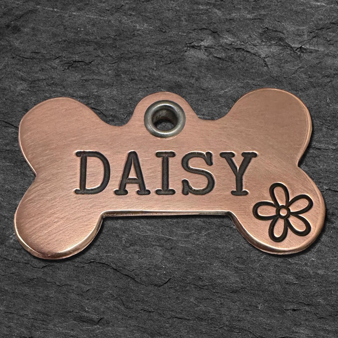 Handmade Copper Bone Dog Tag: Custom Pet ID - Etsy