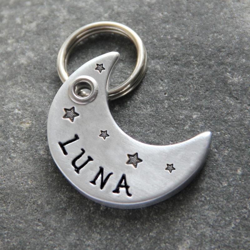 Moon Dog Tag - Etsy