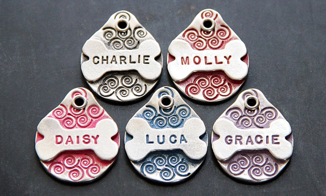 Custom Metal Bone Dog Name Tag, Dog Tags for Dogs Personalized - Etsy