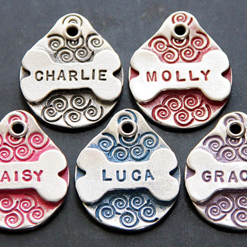 Dog Name Tags - Etsy