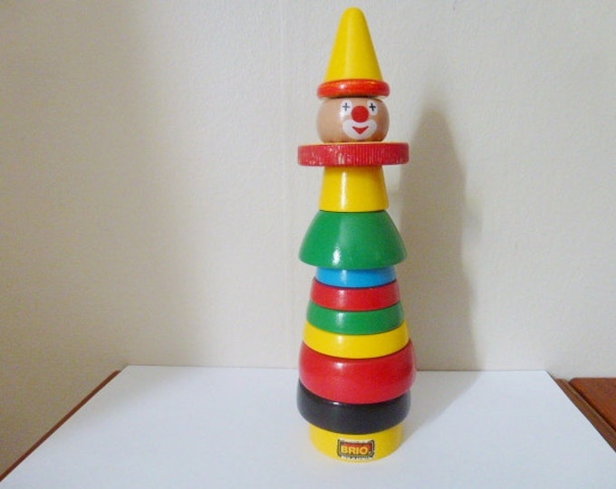 Vintage BRIO Sweden Stacking Toy Clown - Etsy