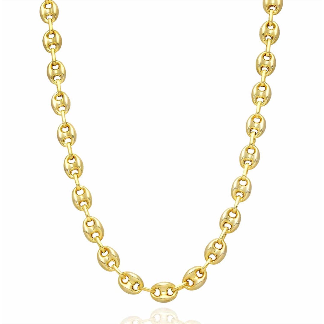 Mariner Chain Necklace, 14K Gold Filled Puffy Mariner Link. Demi Fine ...