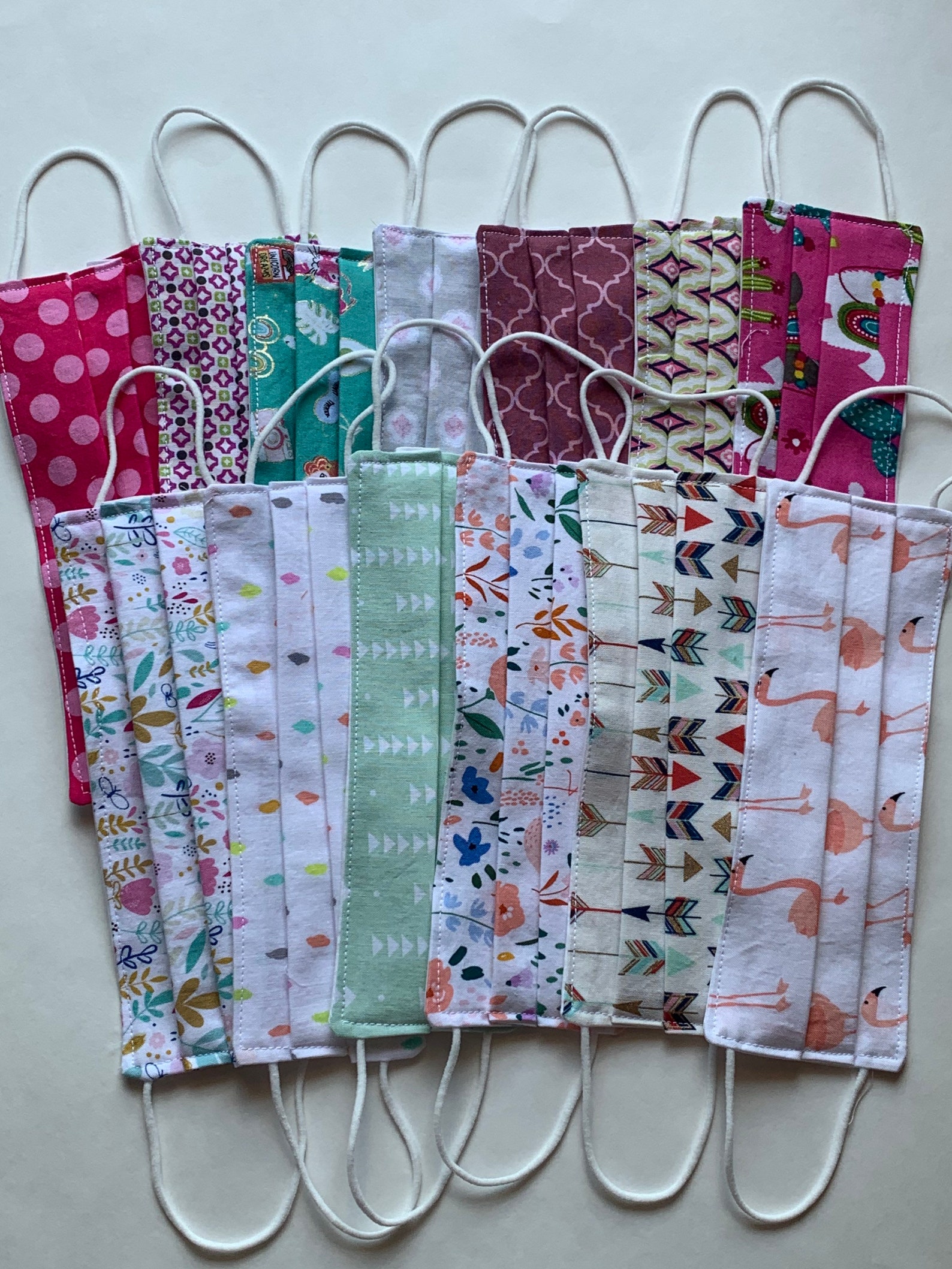 5-pack Assorted Masks / Fabric Face Coverings Adult and Child - Etsy