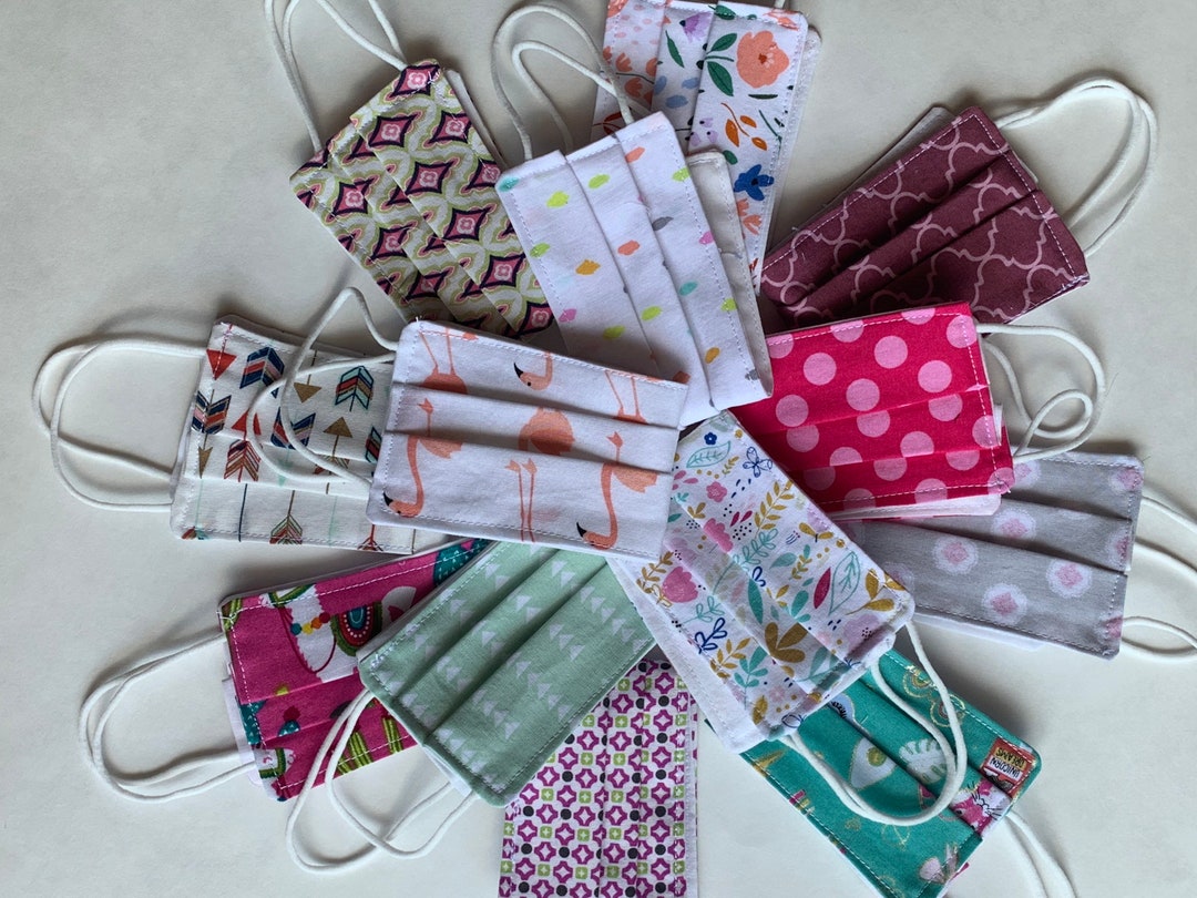 5-pack Assorted Masks / Fabric Face Coverings Adult and Child Sizes - Etsy