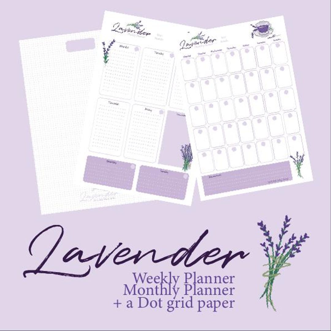 Monthly and Weekly Planner | Lavender Version - Etsy