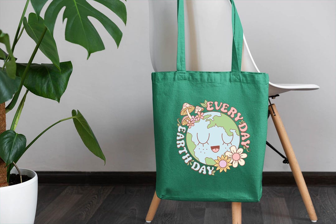 Everyday Earth Day Tote Bag, Eco Friendly Gift, Floral Planet Bag - Etsy