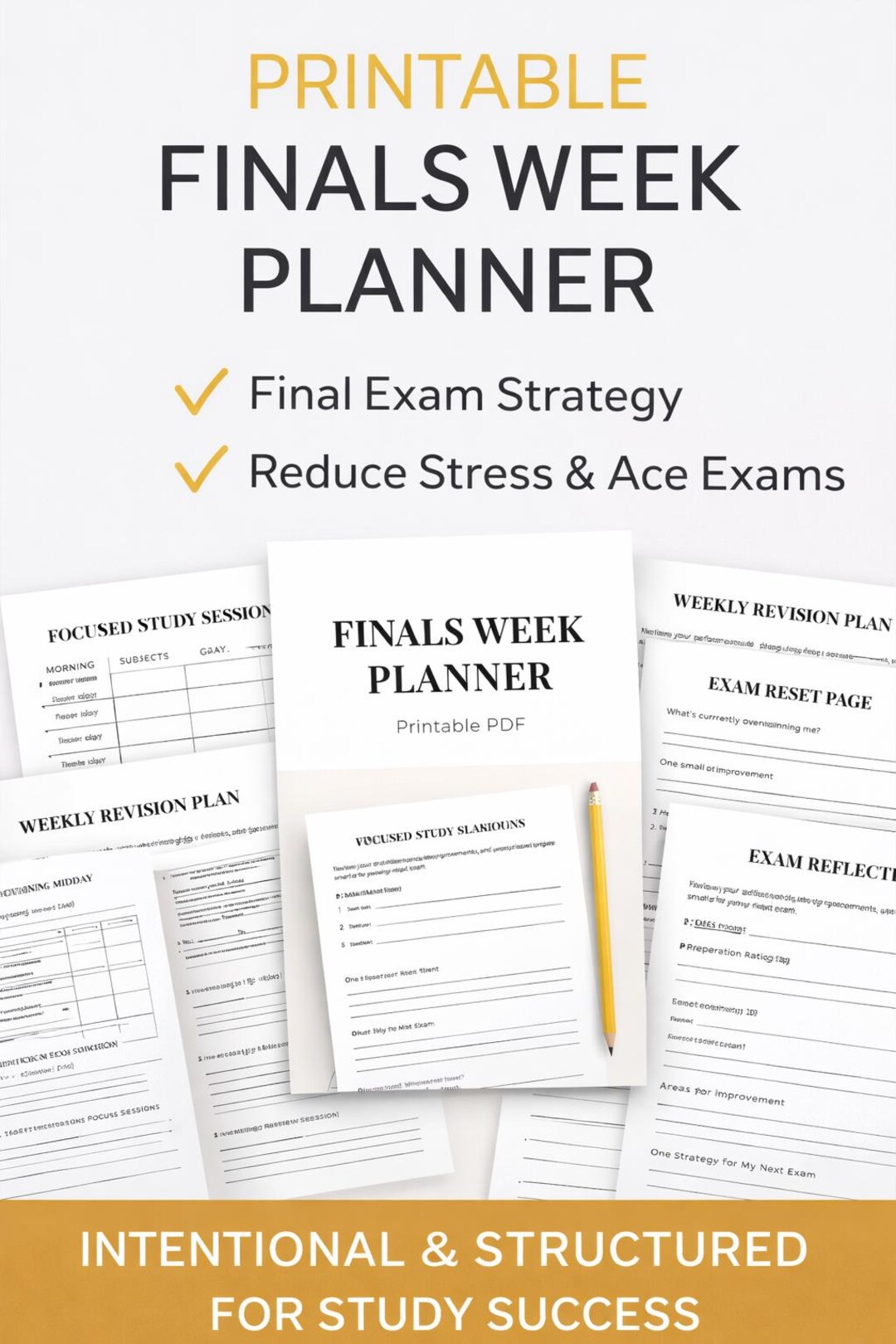 Finals Week Planner Printable PDF | Exam Study Planner for Students - Etsy