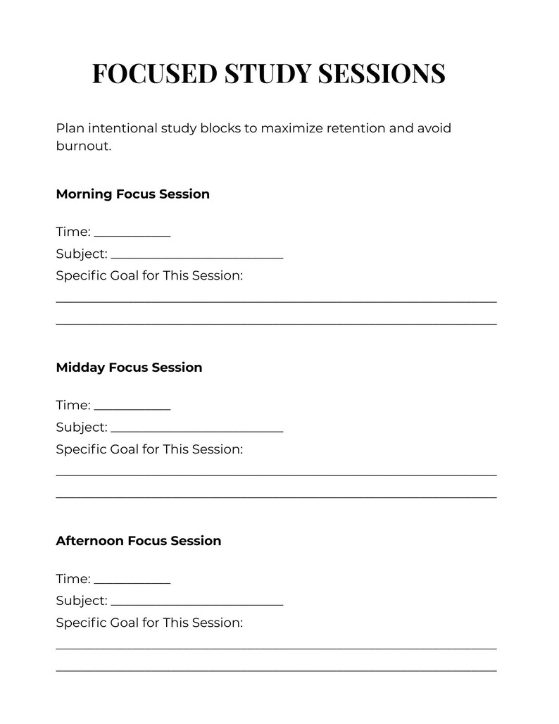 Finals Week Planner Printable PDF | Exam Study Planner for Students - Etsy