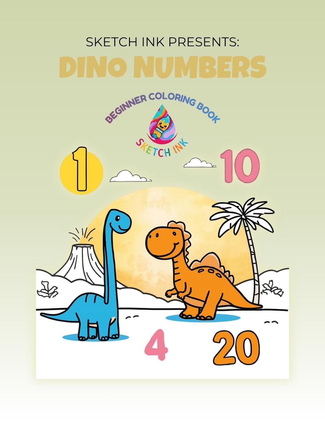 Dinosaur Counting Coloring Book for Beginners | Numbers 1-20 | Instant ...