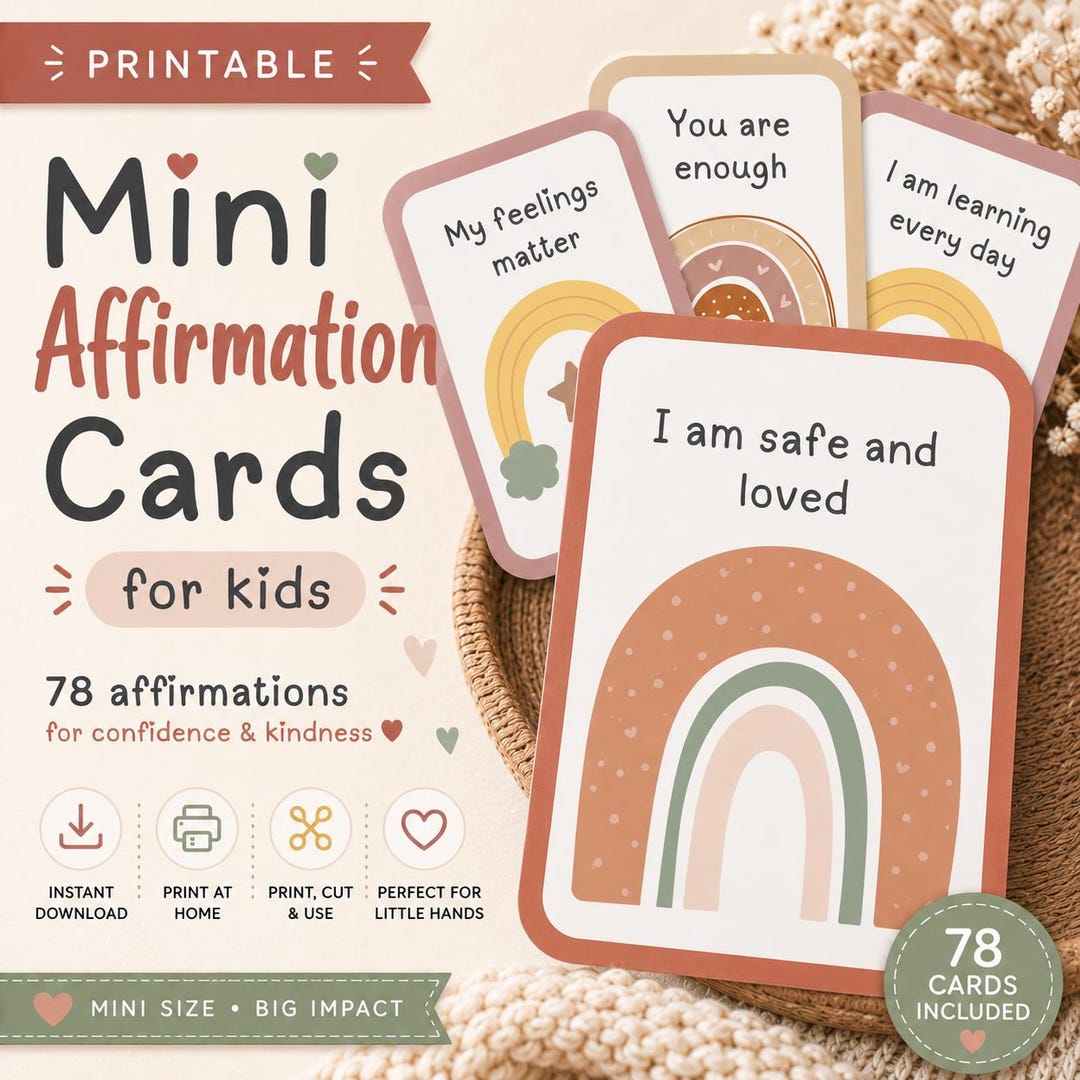Kids Positive Affirmation Cards Printable | Calm Corner Activities for ...