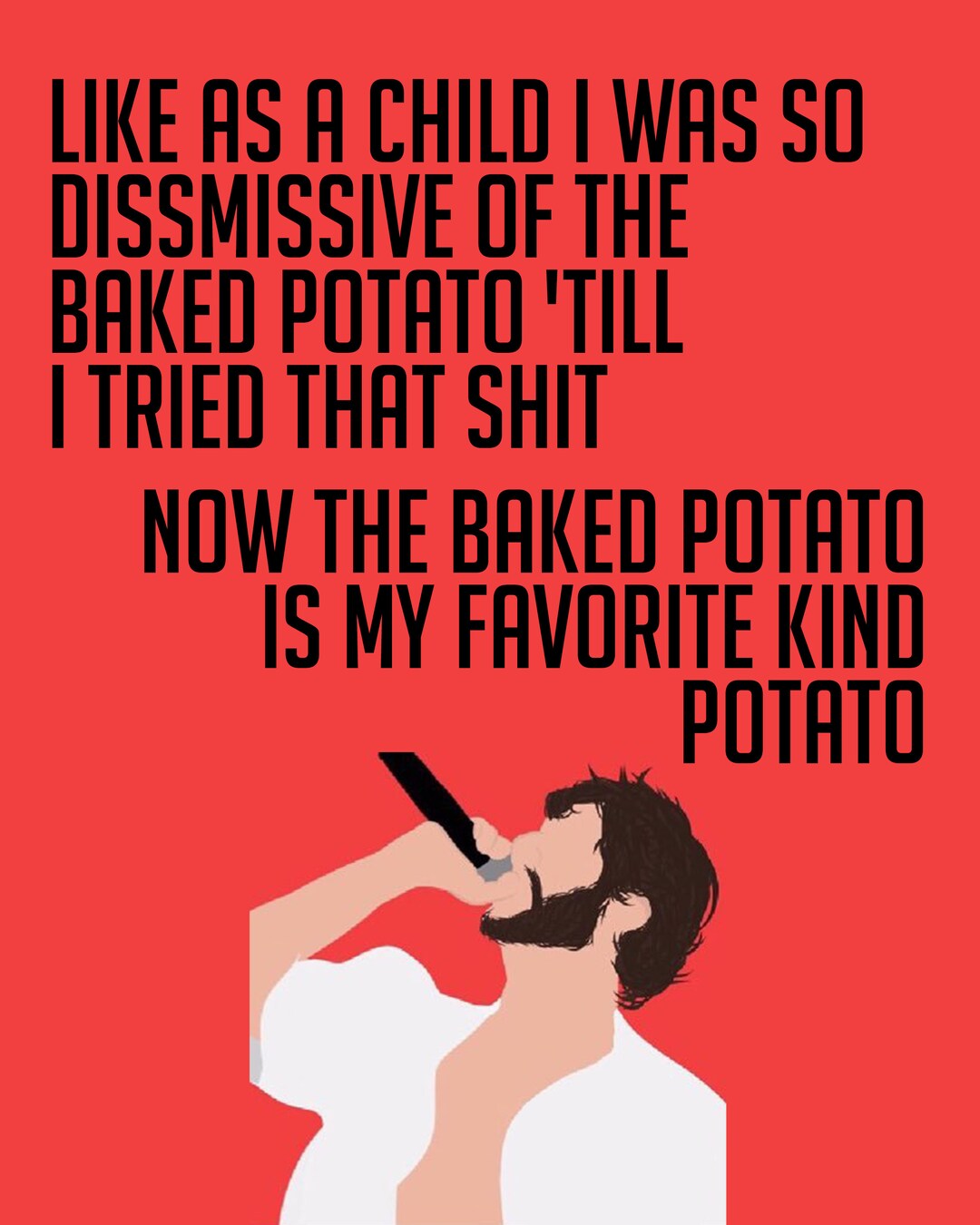 Lil Dicky Baked Potato Quote - Etsy