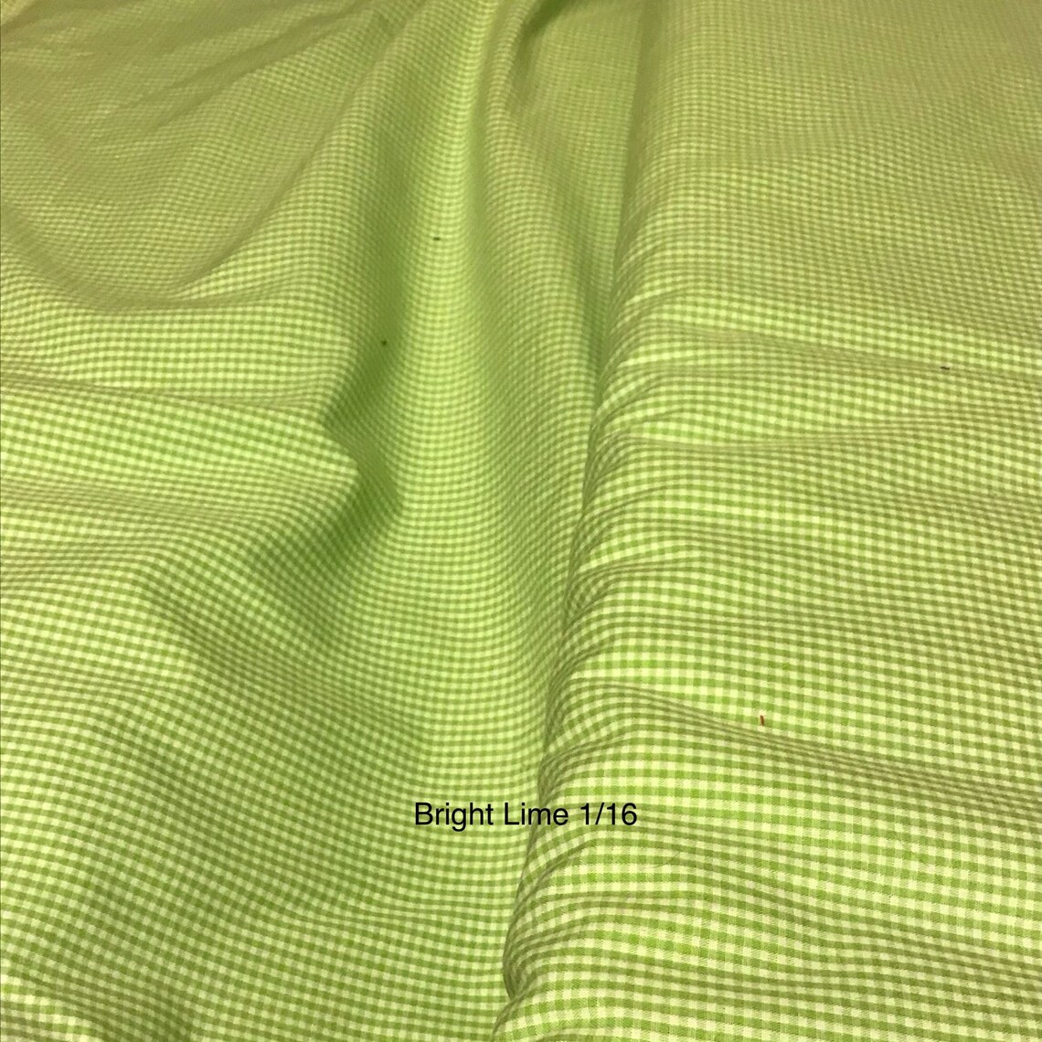 Gingham/ Lime Green Gingham / Small Gingham / 1/16 Gingham / by Fabric ...