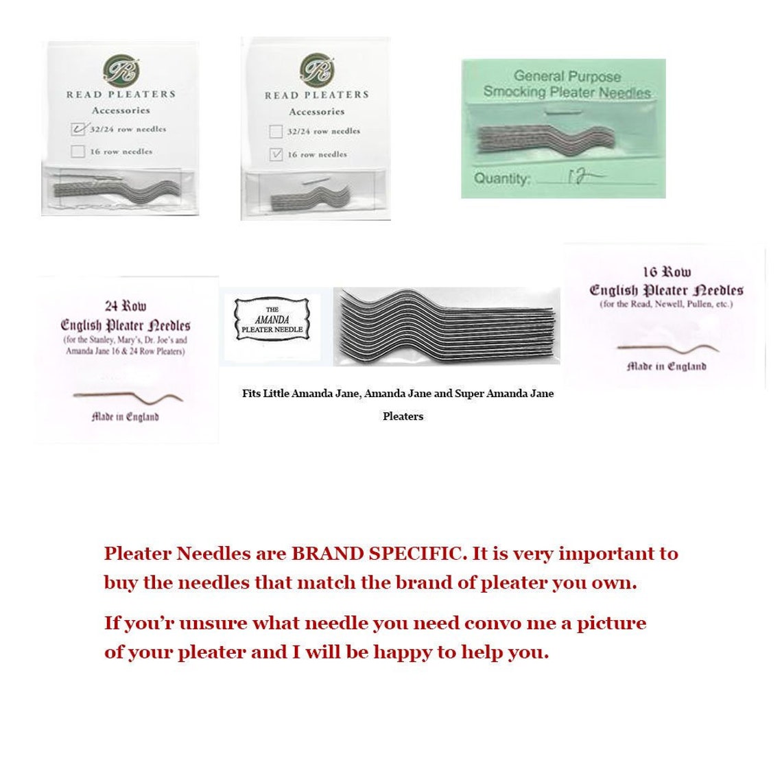 Smocking Pleater Needles / Price is for 1 Needle / Amanda Jane / Read ...