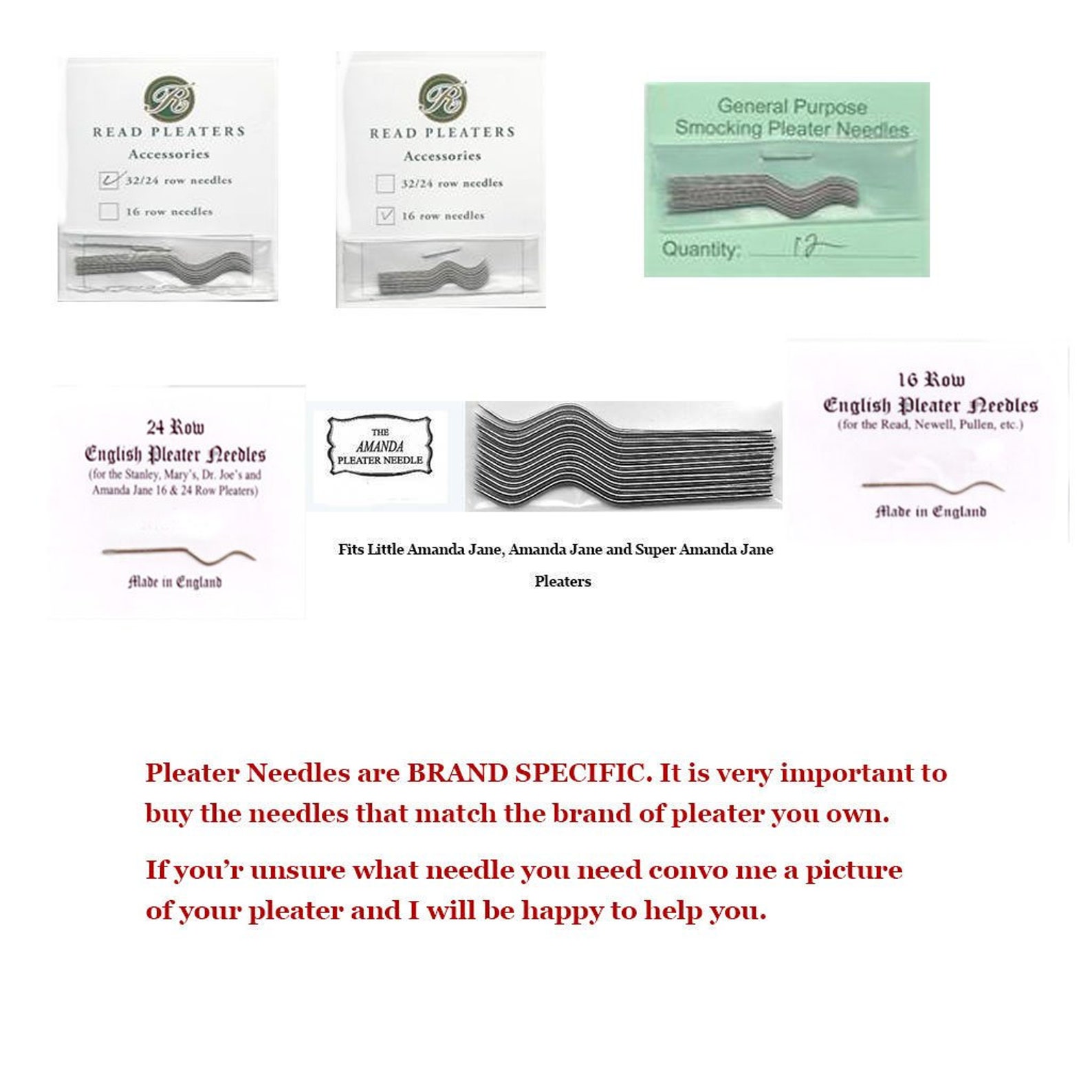 Smocking Pleater Needles / Price is for 1 Needle / Amanda Jane / Read ...