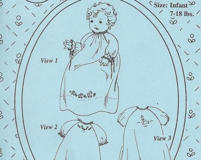 Daygown Pattern / Embroidered Daygown / Raglan Sleeves / Embroidery ...