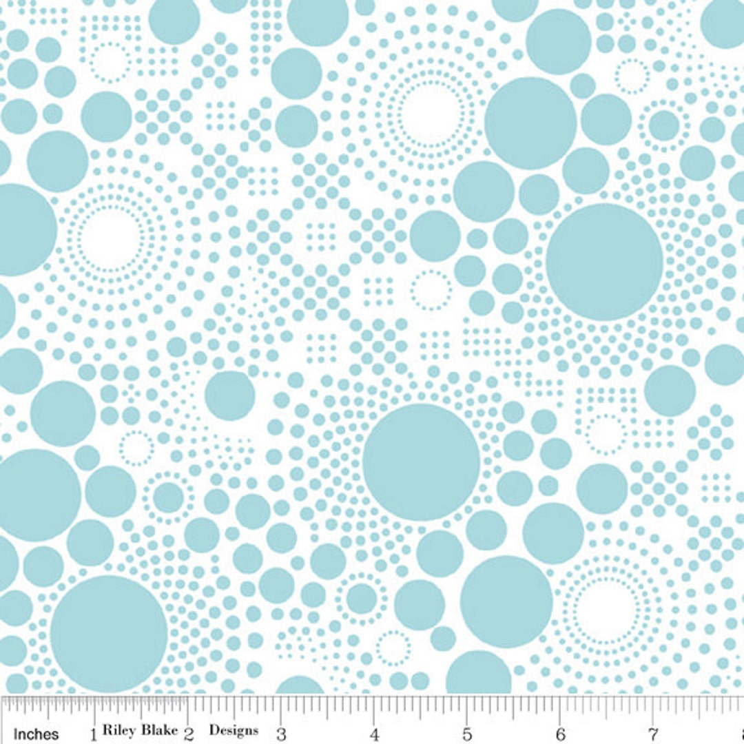 Fabric / Hipsters / Pop Aqua / Aqua Circles / Apparel Fabric / Quilting ...