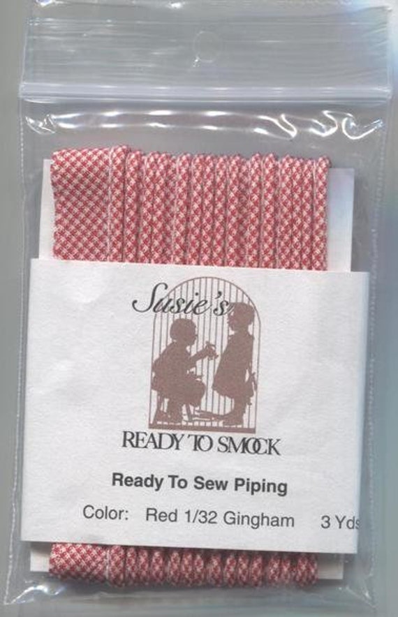 Gingham Mini Piping / 3 Yard Package / Red / Piping for | Etsy