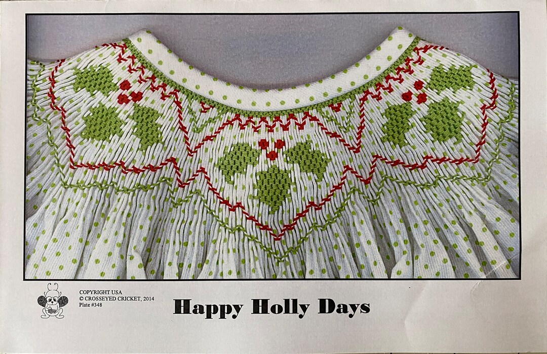 Smocking Plates / Picture Smocking /happy Holly Days / Bishop / Smocked ...