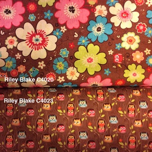 Print Fabric /happy Flappers Main / Colorful Flowers on Brown / Sewing ...