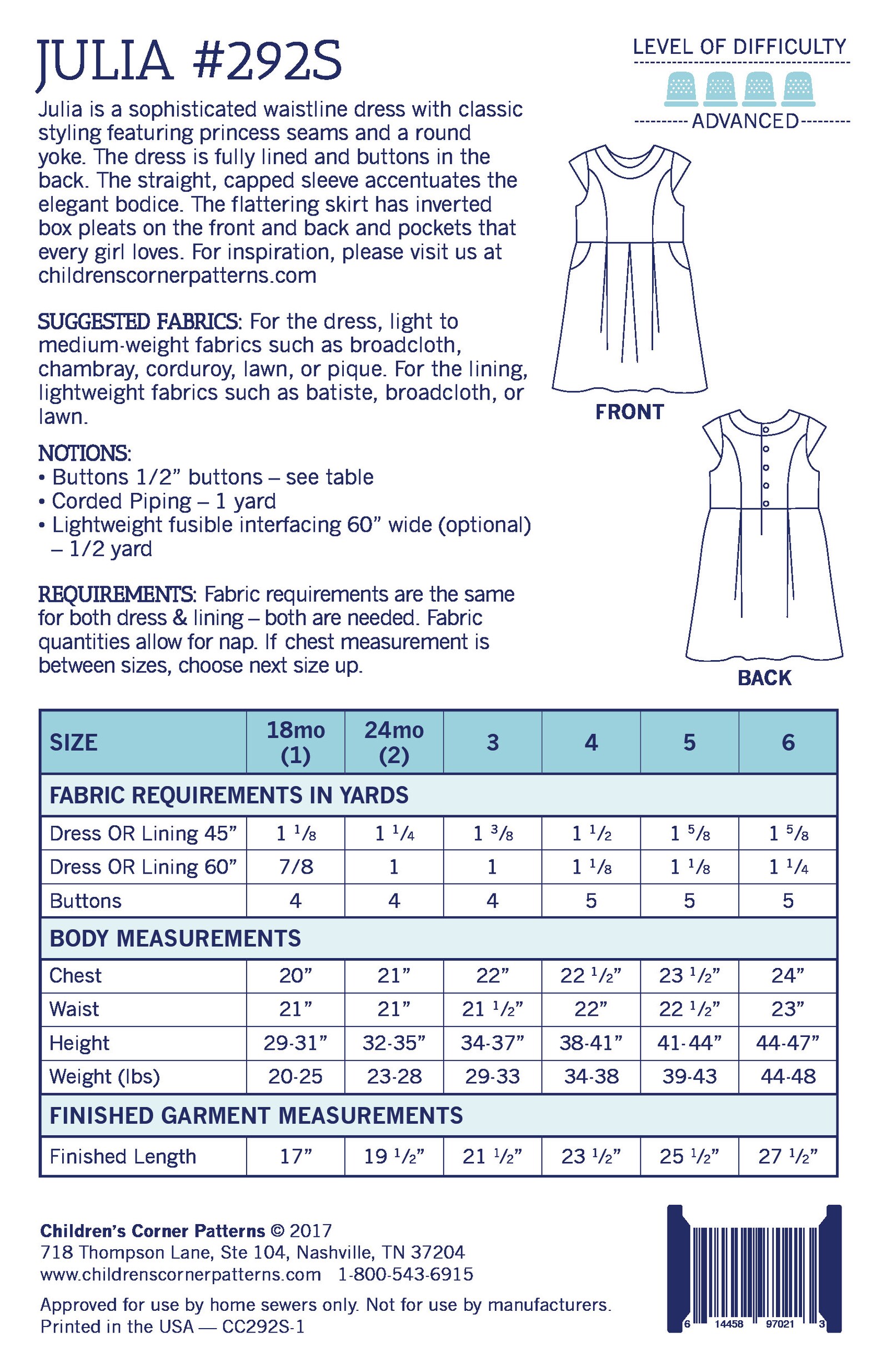 Julia Pattern / Princess Seams / Box Pleats / Capped Sleeve / - Etsy