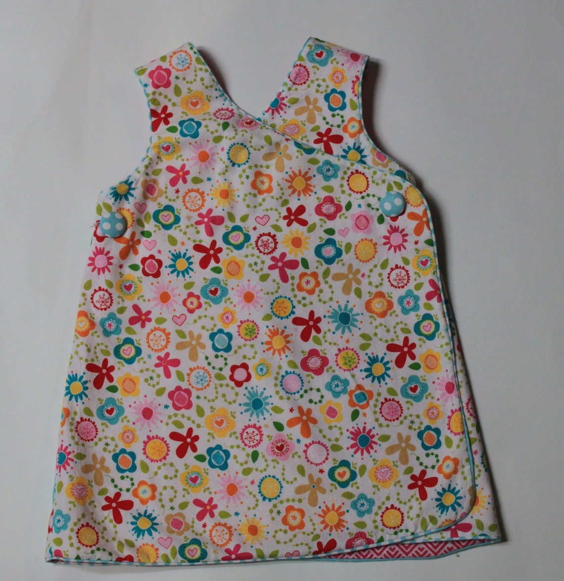 Girls Dress / Wrap Dress or Top / Pattern / Contrasting Fabric / Pieced ...