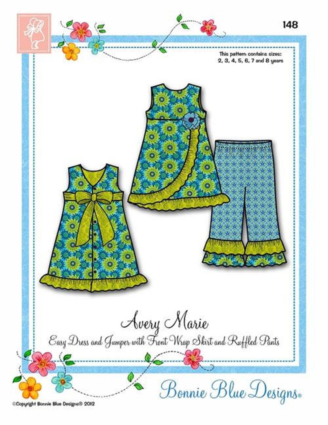 Avery Marie Pattern/ Easy Dress and Jumper Pattern/ Front Wrap Skirt ...