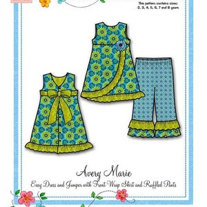 Avery Marie Pattern/ Easy Dress and Jumper Pattern/ Front Wrap Skirt ...