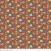 Print Fabric /happy Flappers Main / Colorful Flowers on Brown / Sewing ...