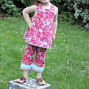 Girls Dress / Wrap Dress or Top / Pattern / Contrasting Fabric / Pieced ...