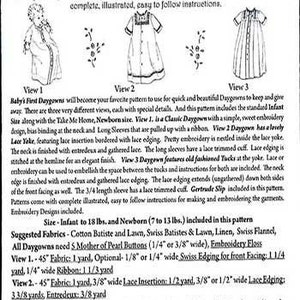 Daygowns / Baby's First Daygowns Pattern / Traditional Patterns / Girls ...