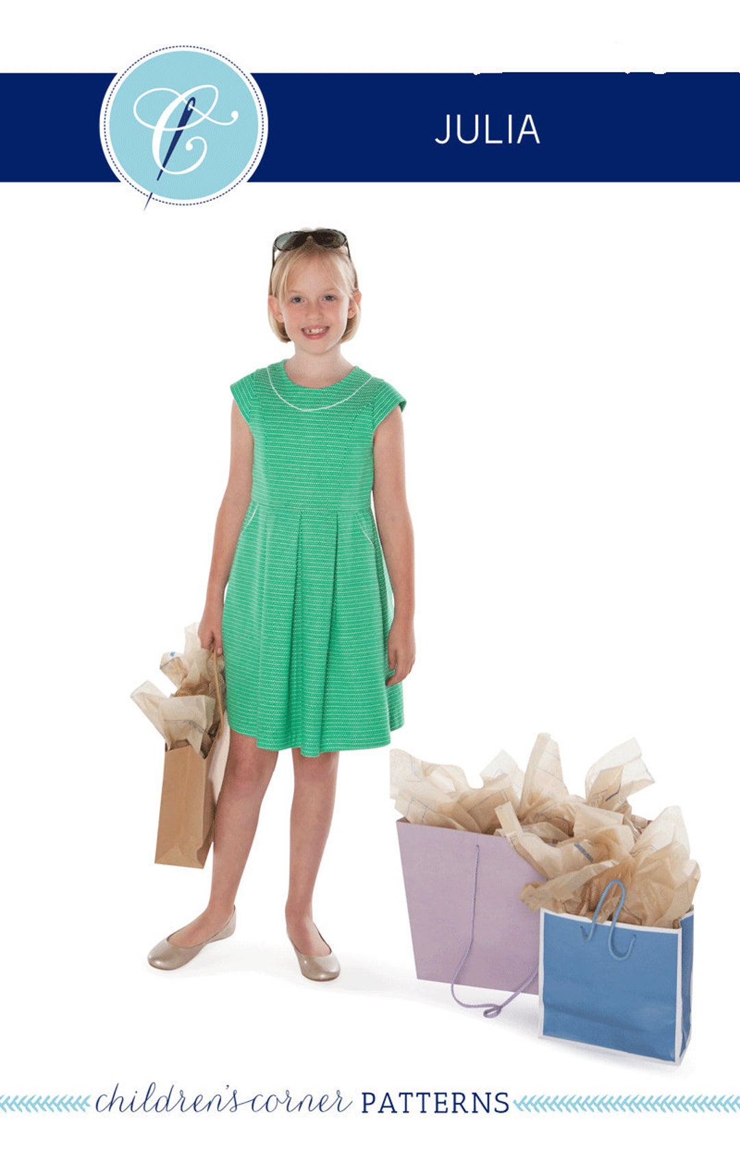 Julia Pattern / Princess Seams / Box Pleats / Capped Sleeve / Round ...