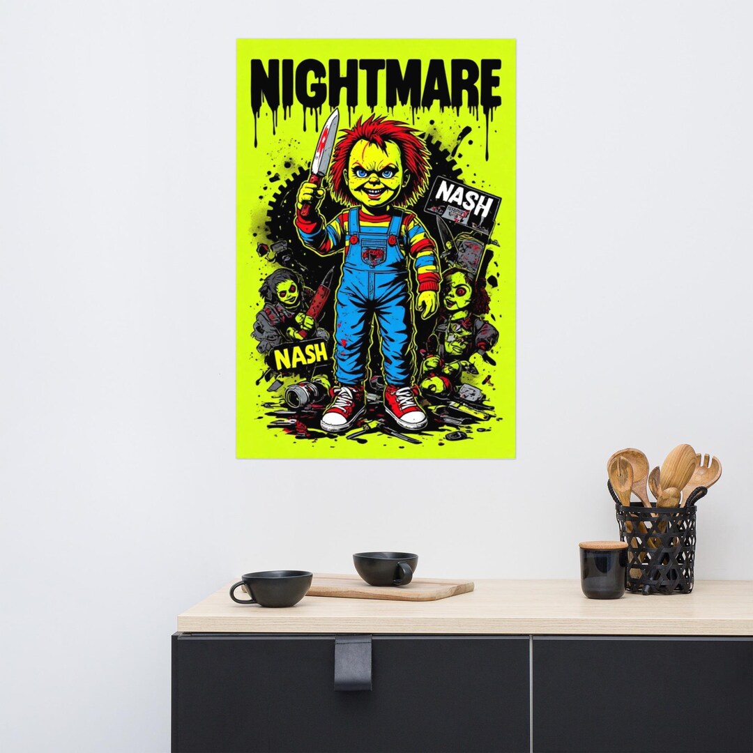 Chucky Nightmare Art Print - Horror Doll Mashup Poster, Child's Play ...