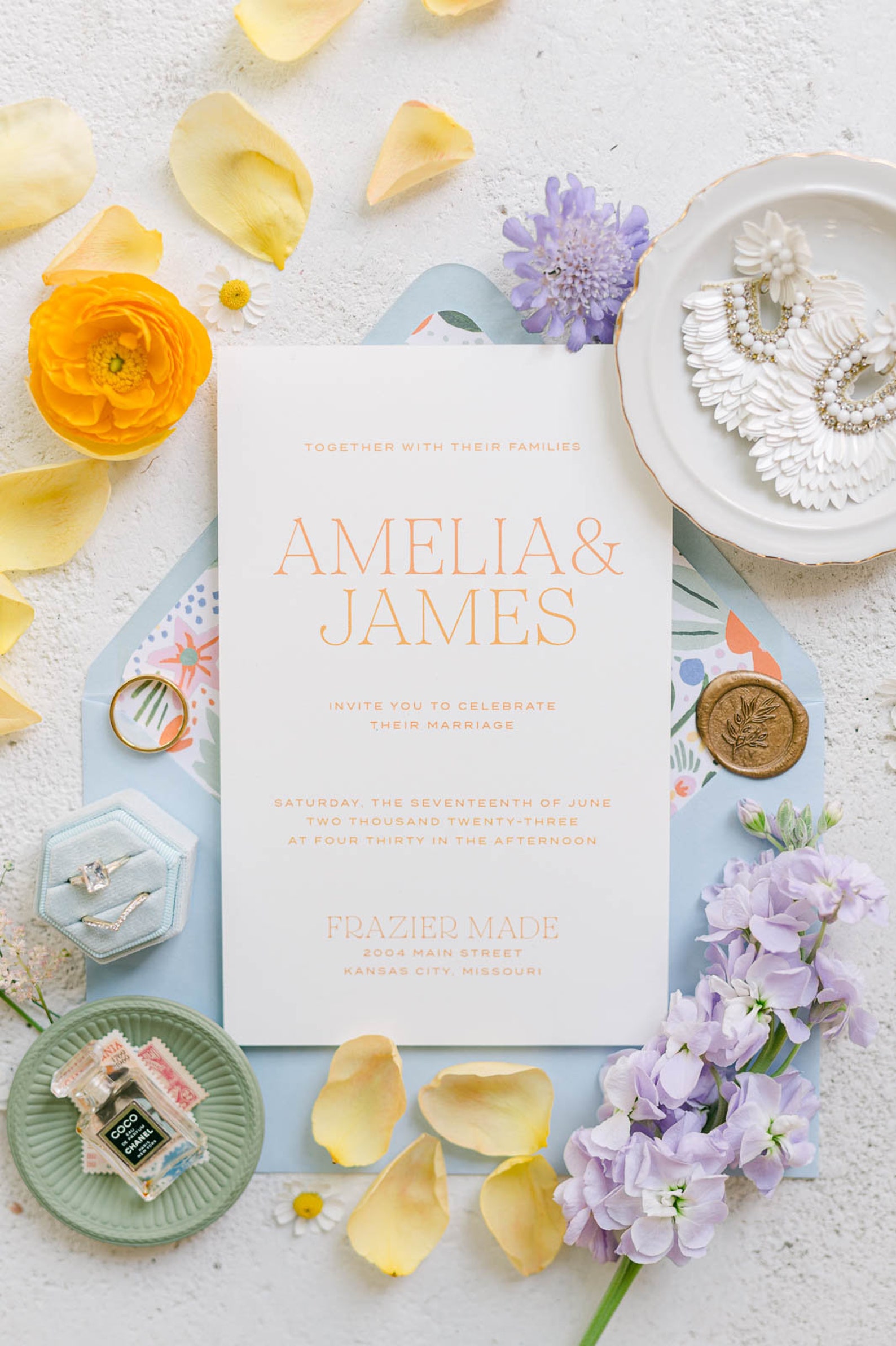 Amelia Wedding Suite Trendy Wedding Invitation Unique, Bright, Modern ...