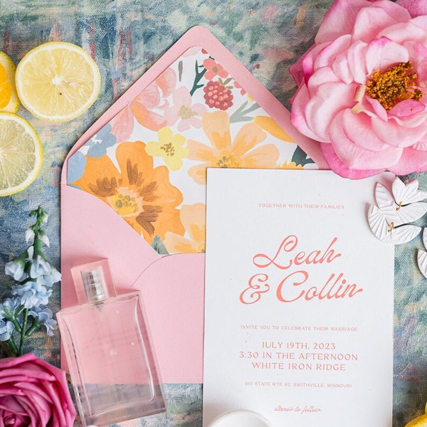 Amelia Wedding Suite Trendy Wedding Invitation Unique, Bright, Modern ...