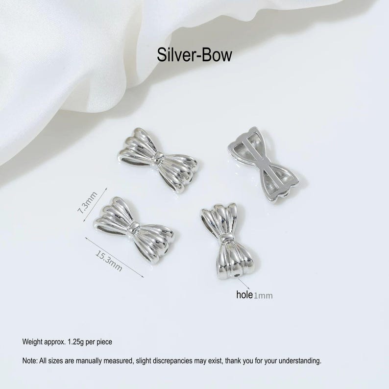 14K Gold Filled Bow Knot Spacer Beads, Ribbon Pendants for Pearl ...