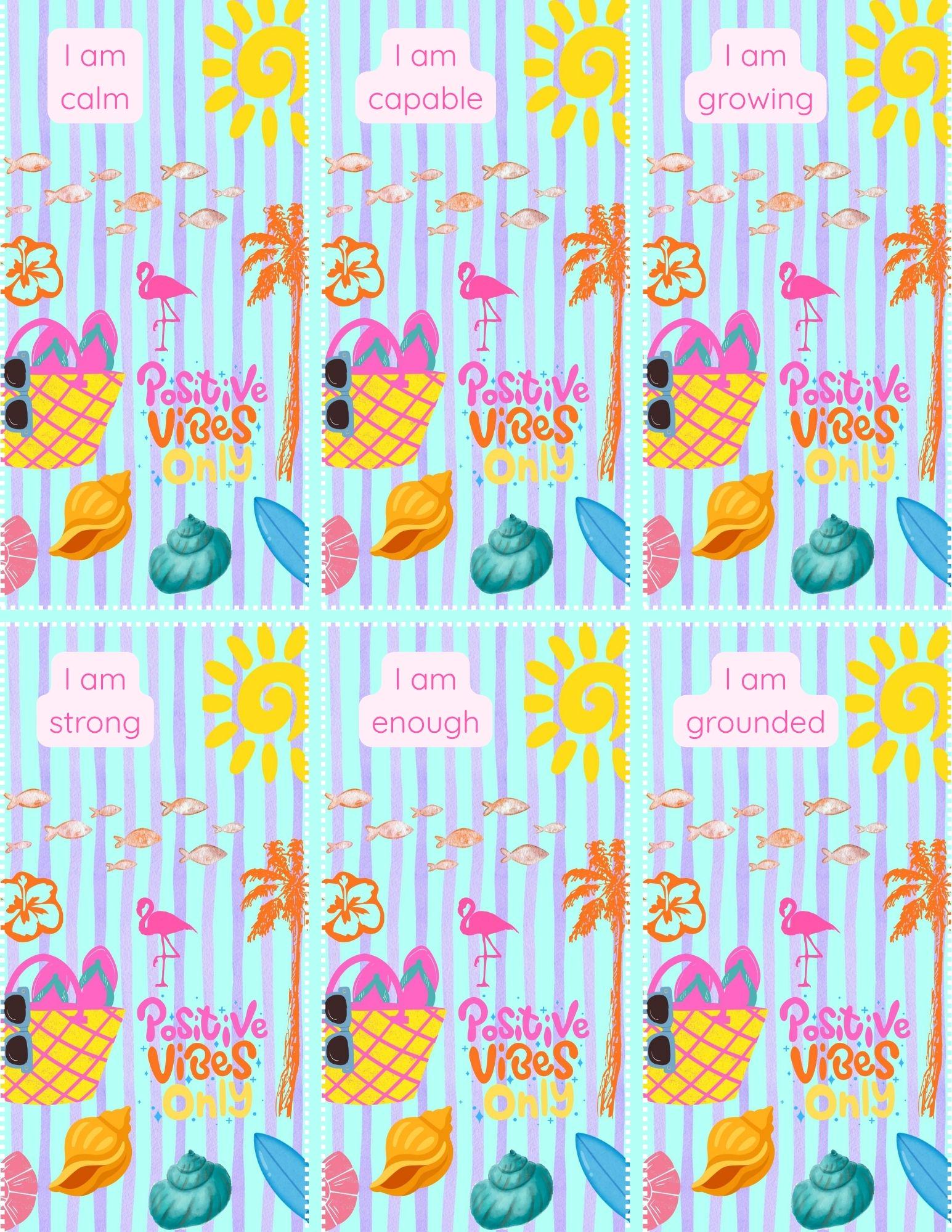 Daily Affirmation Cards Printable, Beachy Positive Affirmations, Self ...