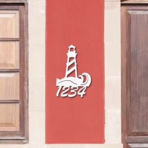 House Number Sign Lighthouse Address Plaque Address Sign | Etsy