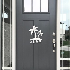 House Number Sign, Palm Trees, Address Plaque, Address Sign, Custom ...