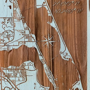Map Engraved - Stuart, Florida, Map, Custom Engraving, Wood Wall Art ...