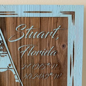 Map Engraved - Stuart, Florida, Map, Custom Engraving, Wood Wall Art ...