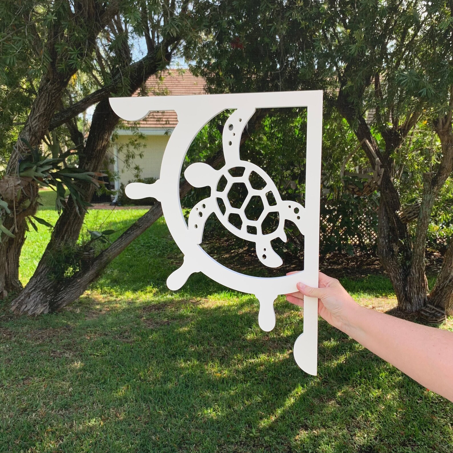 Mailbox Bracket - Ship's Wheel Turtle Large 16x21 Inch, Custom, Coastal ...