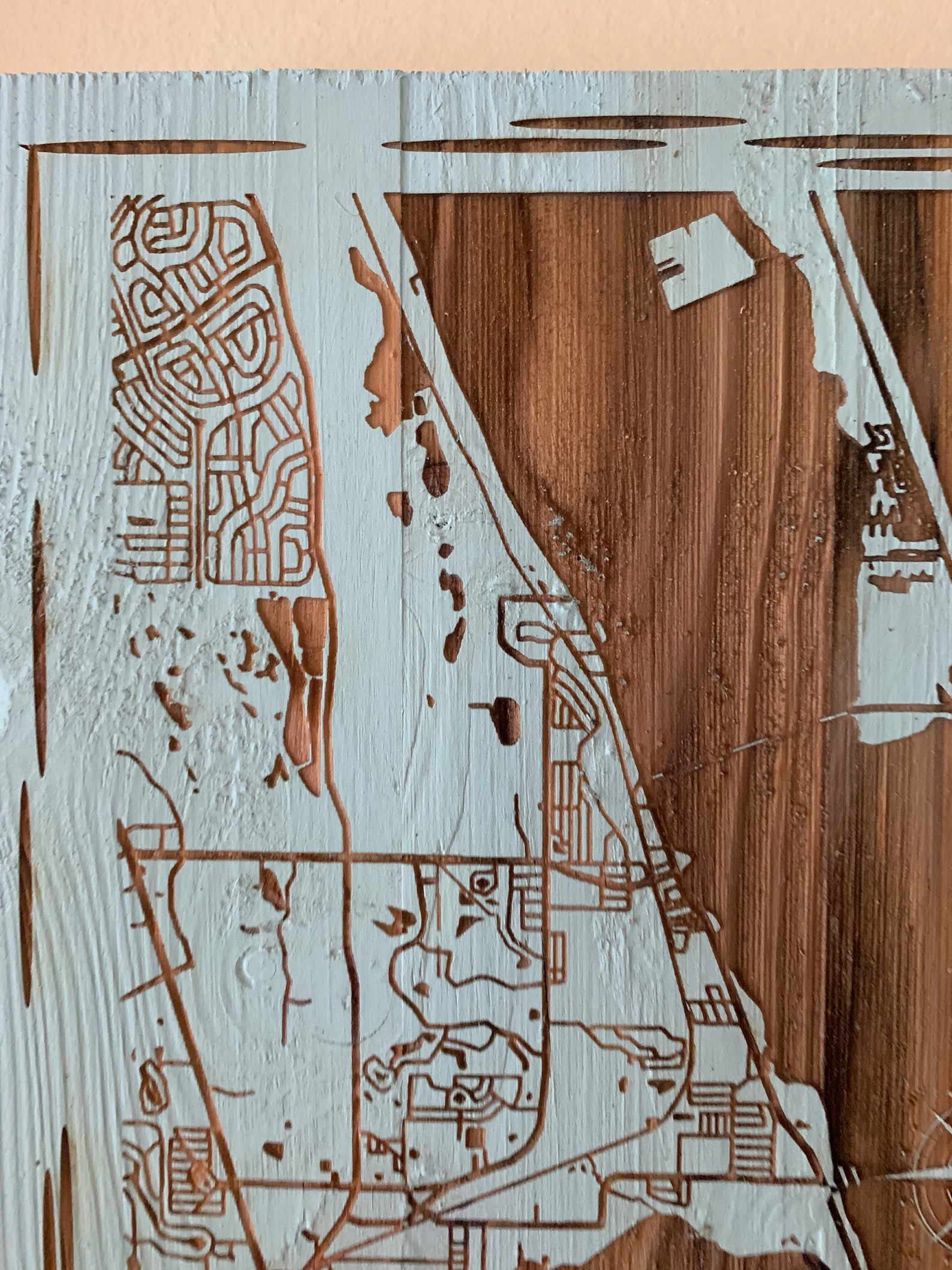 Map Engraved - Stuart, Florida, Map, Custom Engraving, Wood Wall Art ...