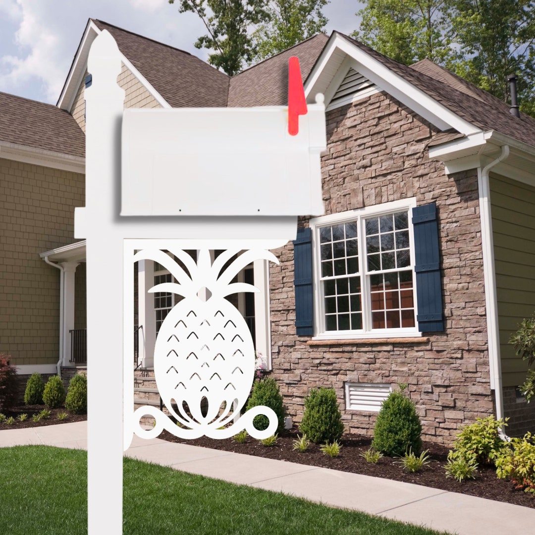 Mailbox Bracket Pineapple Large 16x21 Inch, Custom Mailbox, Coastal ...