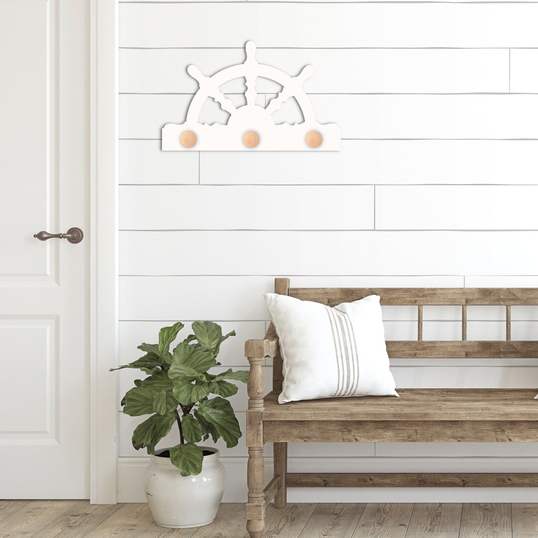 Coat Rack - Ship's Wheel, Robe Hook, Leash Holder, Hat Rack, Wall Hook ...