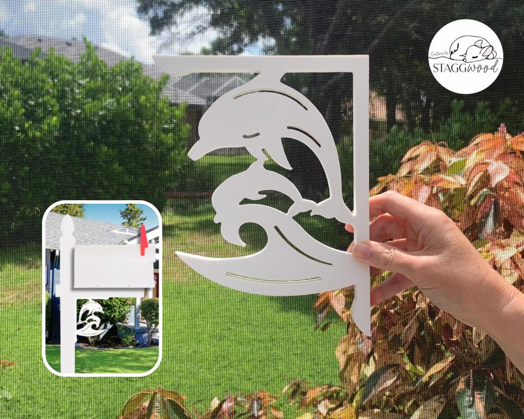 Mailbox Bracket - Dolphin W/baby Small 7x9 Inch, Custom Mailbox ...