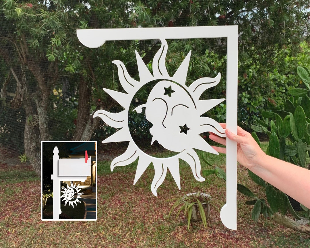 Mailbox Bracket - Sun and Moon Large 16x21 Inch, Custom, Coastal ...
