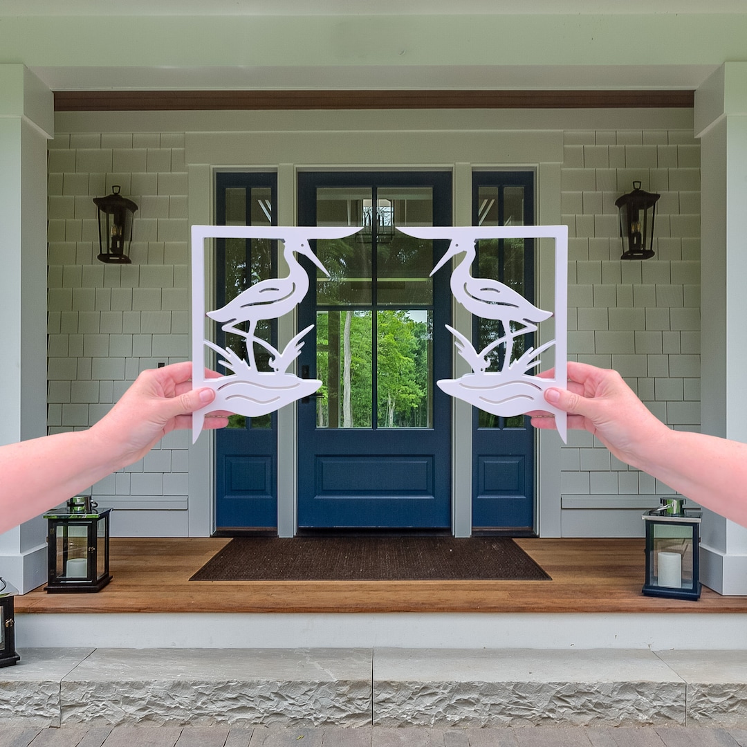 Screen Door Decor - Heron Small X2, Custom Mailbox, Bracket, Outdoor ...